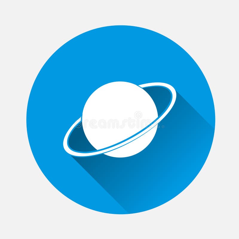 Vector Image of Space. Planet Saturn Icon on Blue Background Stock ...