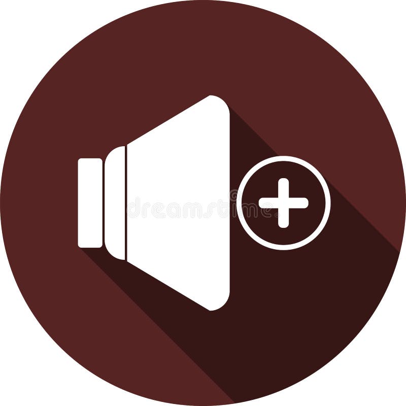 Icon Speaker Symbol The Volume Up On The Circle Maroon Color, Vector ...
