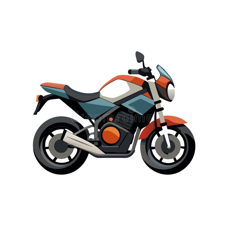 Modern Motorcycle Vector Illustration in Bold Color Palette Stock Image ...