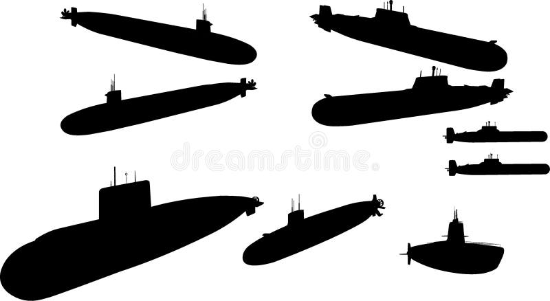 Vector Image of submarines stock vector. Illustration of frigate - 16008814