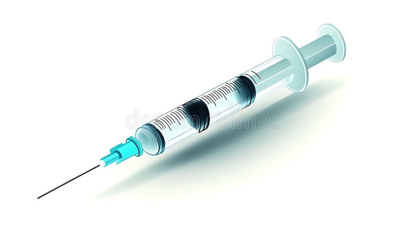 Vector Image of a Syringe Icon in Light Blue Stock Illustration ...