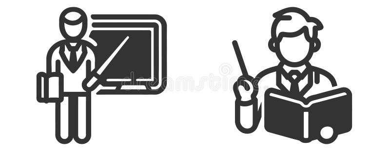 Vector Image Teacher Icon Set, Pack, Collection on White Background ...