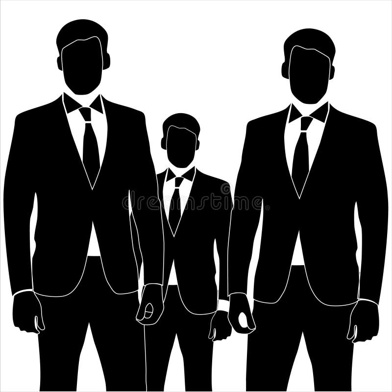 Vector Image of Team of Managers Mans Stock Vector - Illustration of ...