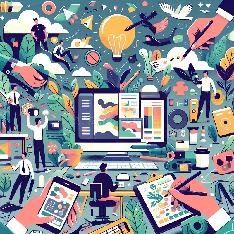 Vector Image of Technological Objects Stock Illustration - Illustration ...