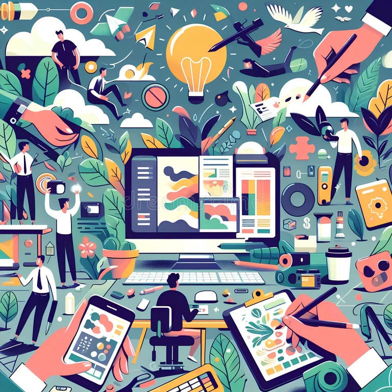 Vector Image of Technological Objects Stock Illustration - Illustration ...