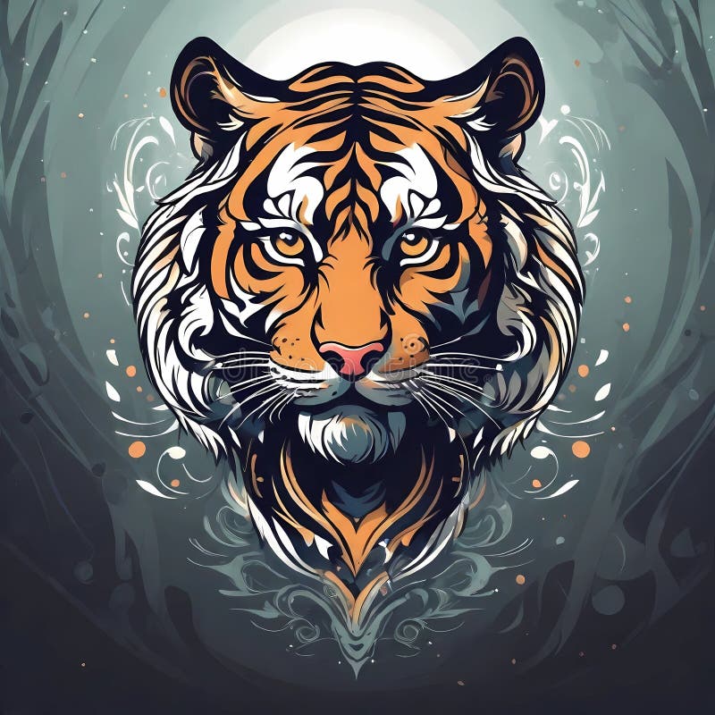 Vector image of a tiger stock illustration. Illustration of font ...