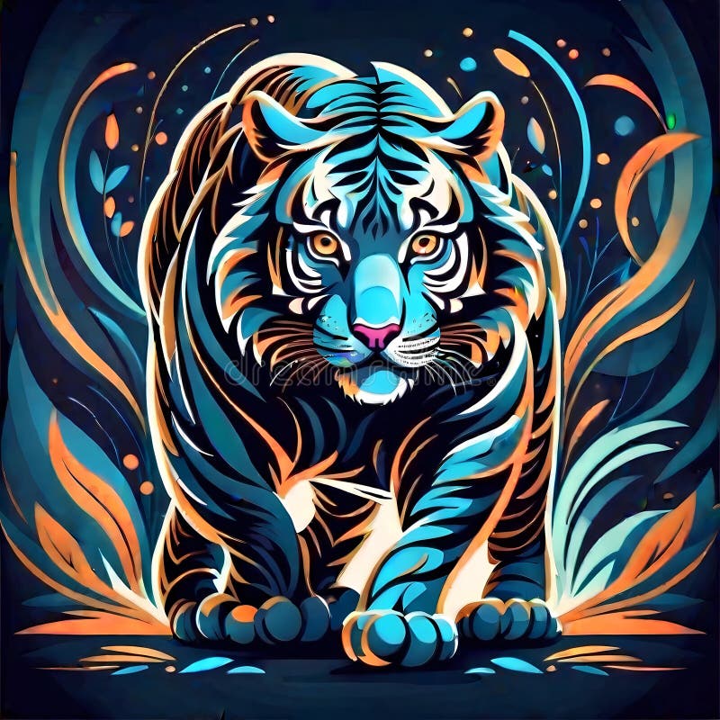 Vector image of a tiger stock illustration. Illustration of comics ...