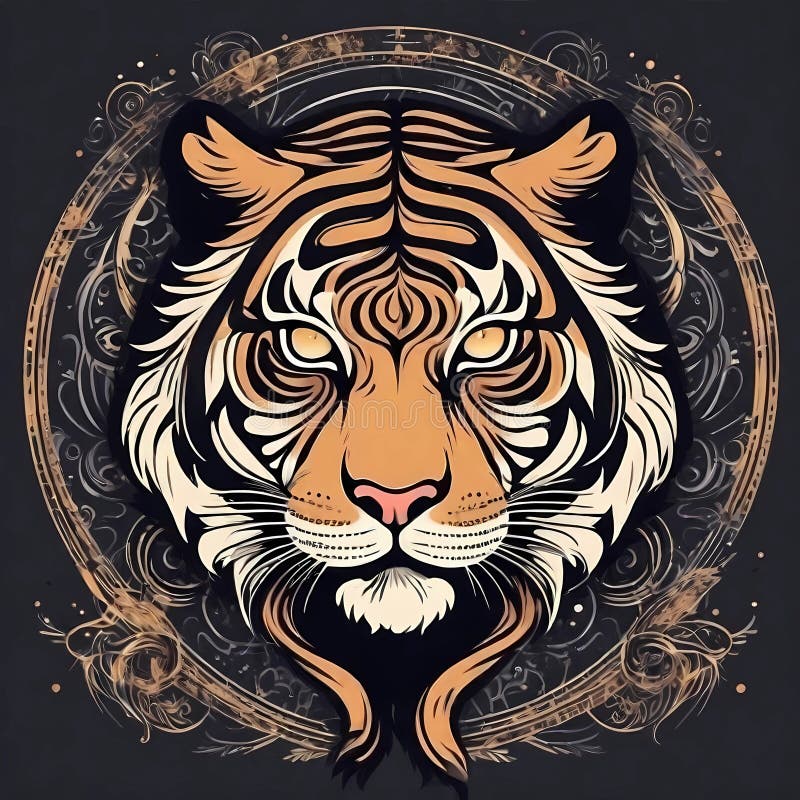 Vector image of a tiger stock illustration. Illustration of circle ...