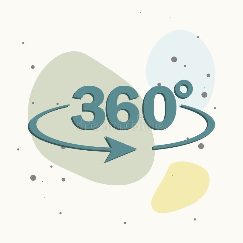 Vector Image Turn Sign 360 Degrees on Multicolored Background Stock ...
