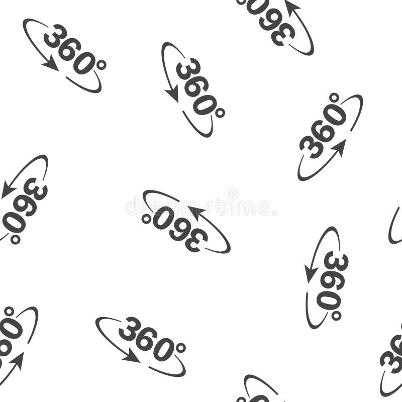 Vector Image Turn Sign 360 Degrees Seamless Pattern on a White ...