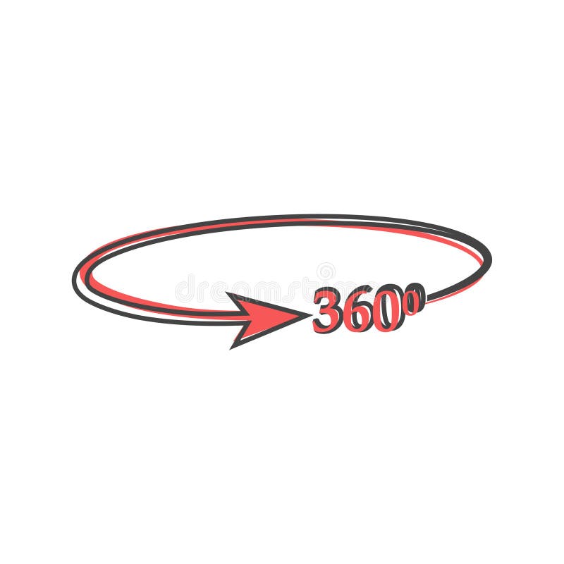 Vector Image Turn Sign 360 Degrees on White Isolated Background Stock ...