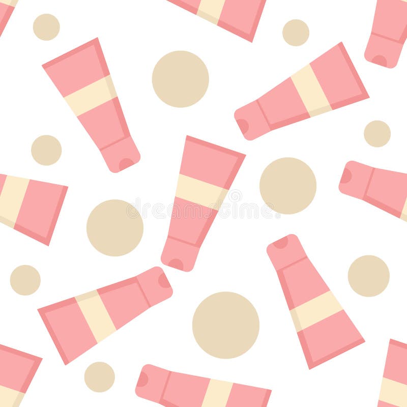 Pattern of Cream Tube and Beige Circle Stock Vector - Illustration of ...