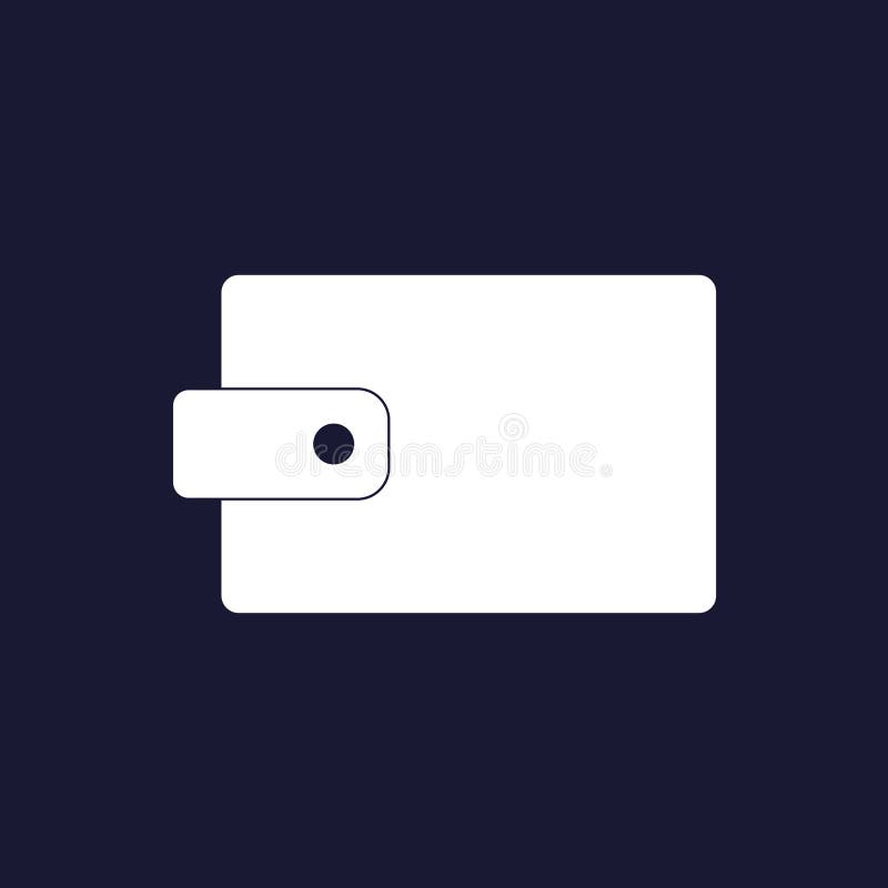 Vector Image of a Wallet. White Vector Icon on Dark Blue Background ...