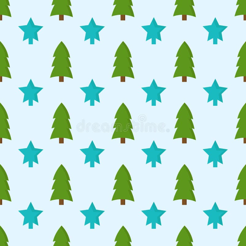 Pattern of a Christmas Tree and a Green Star Stock Vector ...