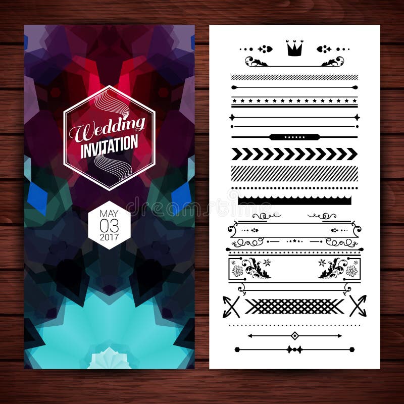 Vector Image of Wedding Invitation with Text and Objects Stock Vector ...