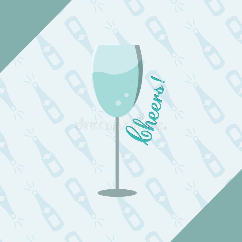 Vector Image of Wine Glass with Text Cheers Stock Vector - Illustration ...