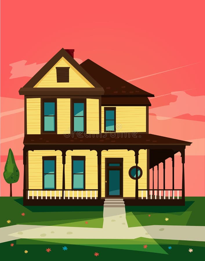 Silhouette Family House Sunset Stock Illustrations – 175 Silhouette ...