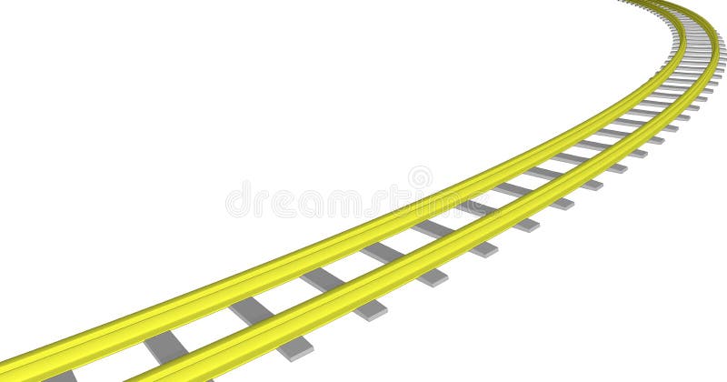 Vector Image Yellow Railway on White Stock Illustration - Illustration ...