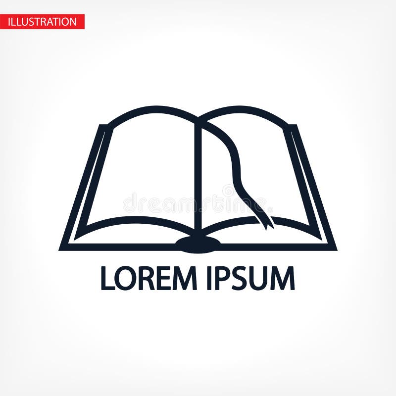 Black Open Book with Text Icon. Vector Icon Be Used As Logo for ...