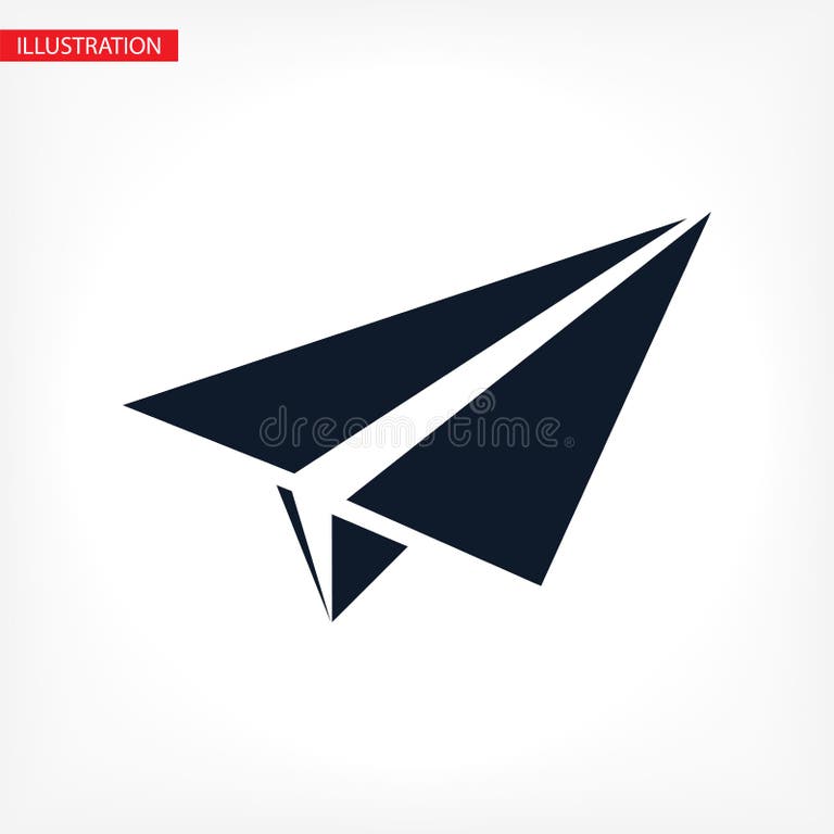 Paper Plane Send Message Vector Icon on a White Background. Paper ...