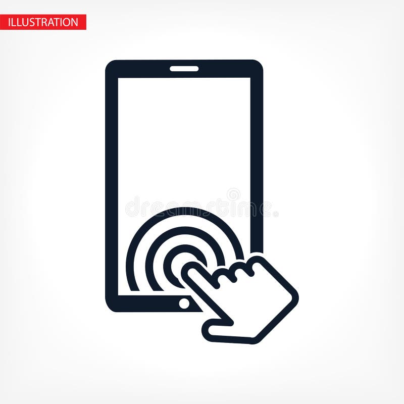 Vector Icon Touch Screen, Design Illustration Touch Screen. Flat Touch Screen Stock Illustration ...