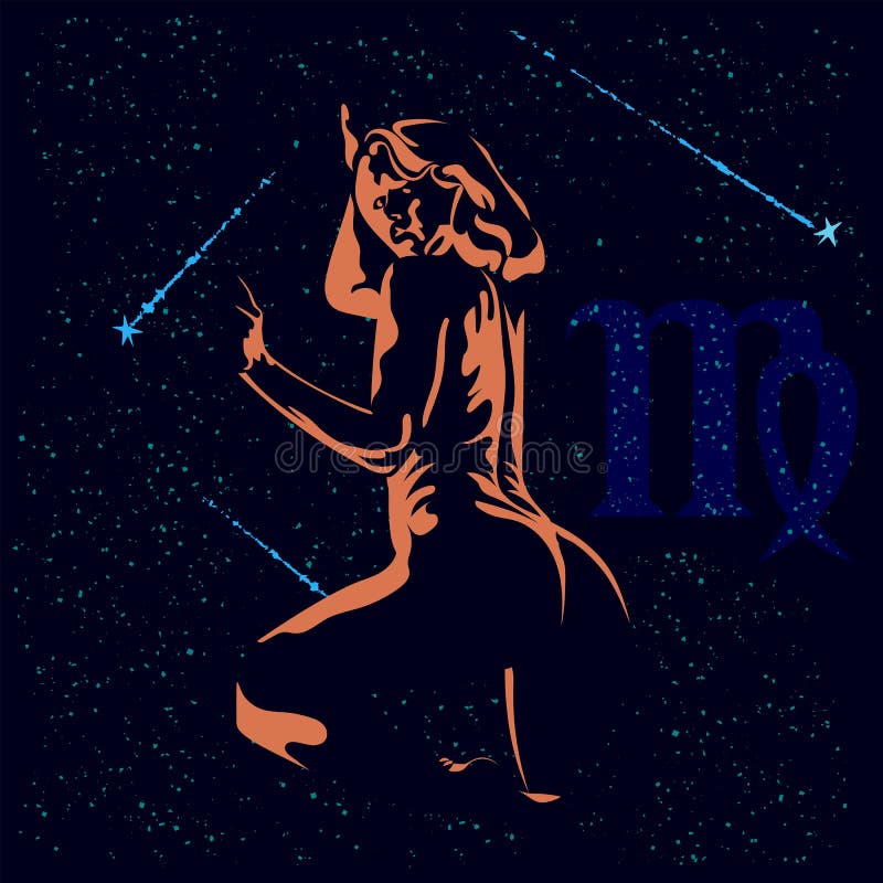 Graphic Image Of The Zodiac Sign Virgo Stock Vector Illustration Of