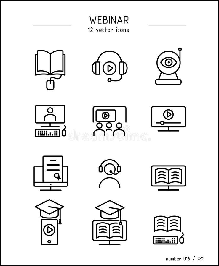 Vector Images on the Topic of Webinar and Online Education Stock Vector ...