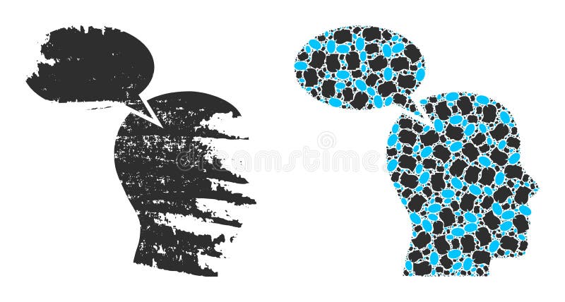 Imagination Cloud Icon Recursion Mosaic and Grunge Textured Icon Stock ...