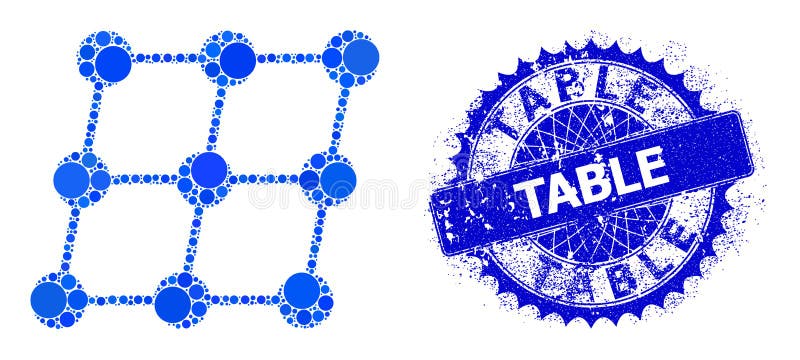 Vector Inclined Grid Nodes Composition of Dots with Textured Table ...