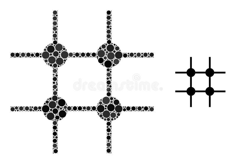 Vector Incomplete Grid Structure Composition of Small Circles Stock ...