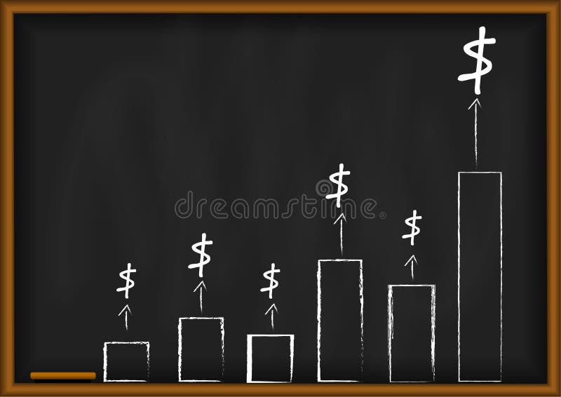 Vector : Increase Business Graph with Dollar on Blackboard Stock Vector ...