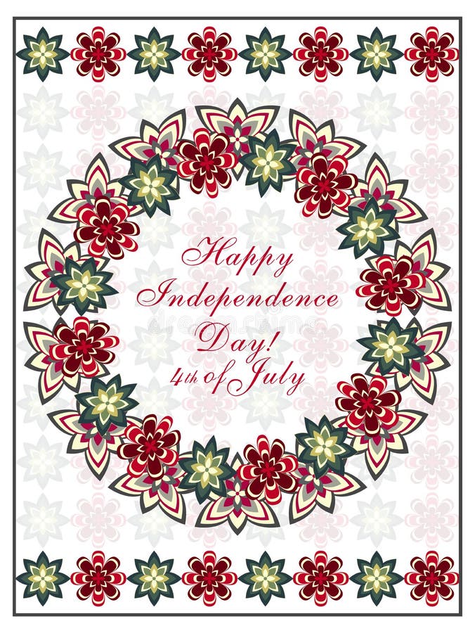 Vector Independence Day Card Stock Vector - Illustration of flower ...