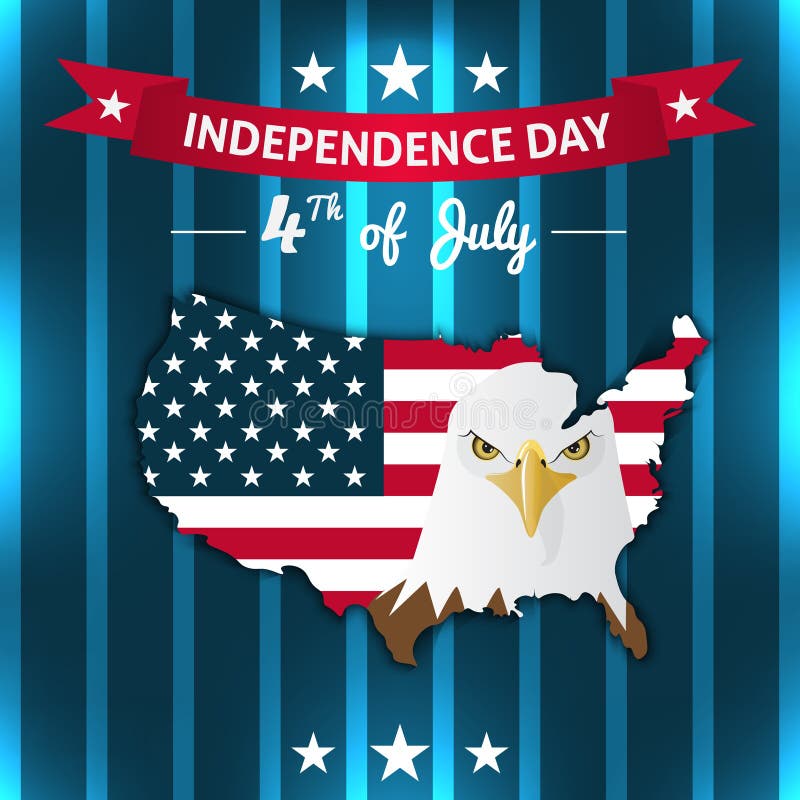 Vector Independence Day Card or Sticker Design. Stock Vector ...