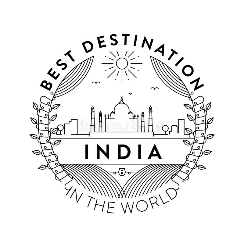 Vector India City Badge, Linear Style Stock Illustration - Illustration ...