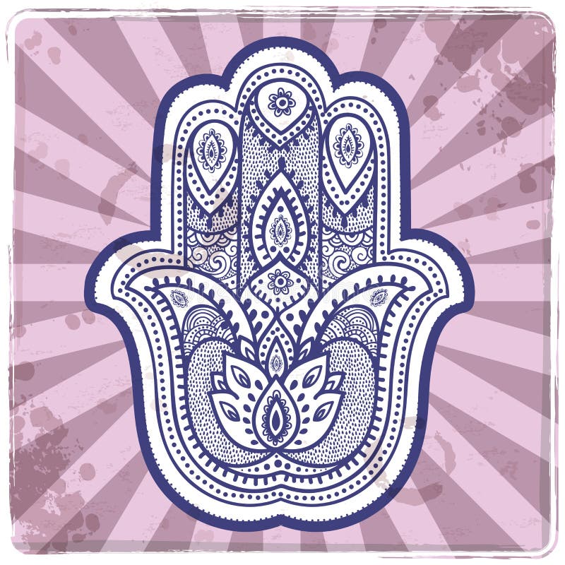 Vector Indian Hand Drawn Hamsa with Ornaments Stock Vector ...