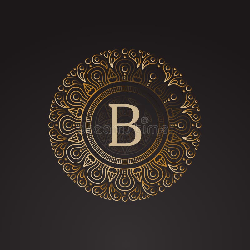 Vector Indian Mandala Monogram Stock Vector - Illustration of indian ...