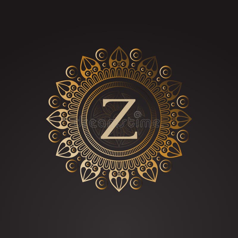 Vector Indian Mandala Monogram Stock Vector - Illustration of circle ...