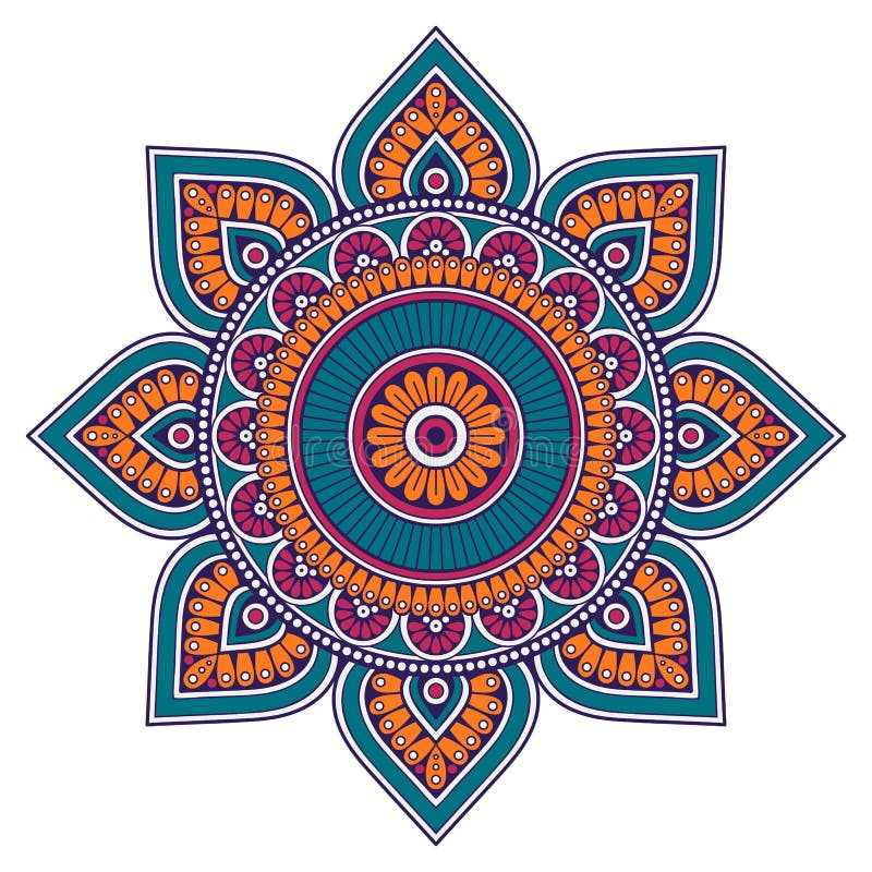 Vector indian Mandala stock vector. Illustration of circle - 75514128