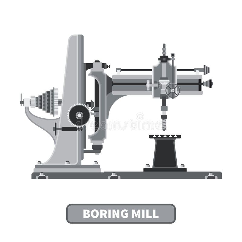 Boring mill stock vector. Illustration of industry, engineering - 52385379