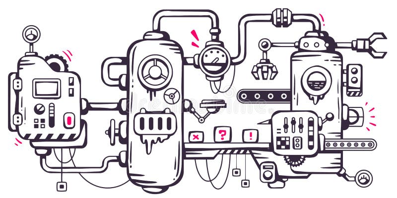 Vector Industrial Illustration Background of the Operating Mechanism ... Vector Industrial Illustration Background of the Operating Mechanism ...