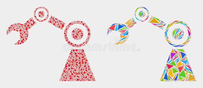 Vector Industrial Robot Mosaic Icon of Triangle Elements Stock Vector ...