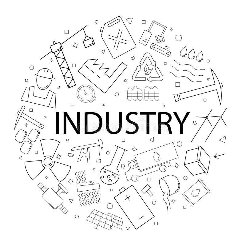 Vector Industry Pattern with Word. Industry Background Stock Vector ...