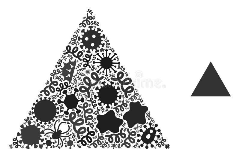 Mosaic Filled Triangle Icon of Infection Pathogens Stock Vector ...