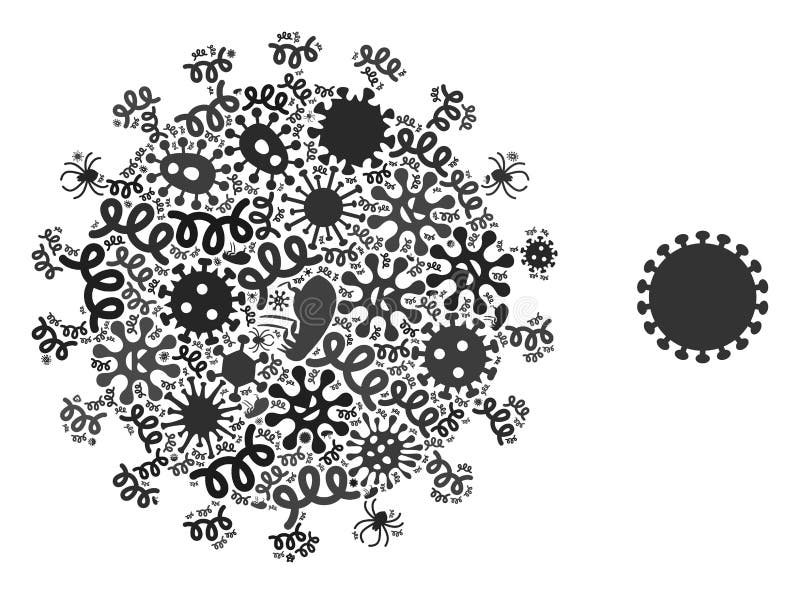 Mosaic Virus Shell Icon of Flu Pathogens Stock Vector - Illustration of ...