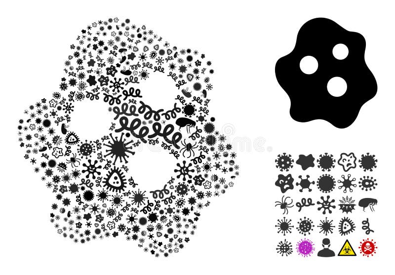 Composition Amoeba Icon of Infectious Microbes Stock Vector ...