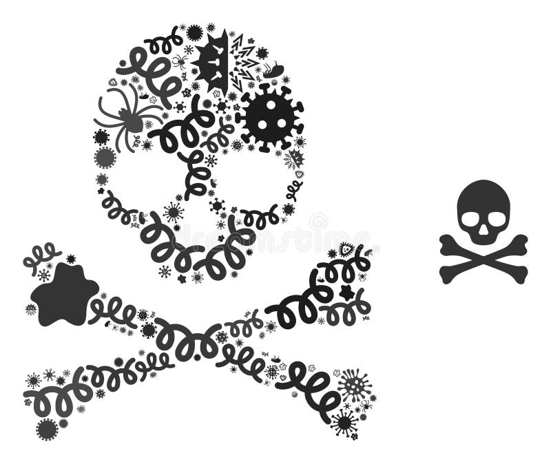 Mosaic Death Skull Icon of Infection Viruses Stock Vector ...