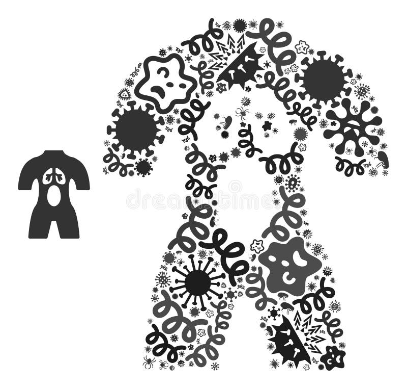 Mosaic Human Anatomy Icon of Flu Microbes Stock Vector - Illustration ...