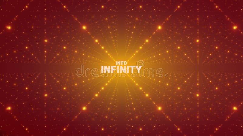 Vector Infinite Space Background. Matrix of Glowing Stars with Illusion ...