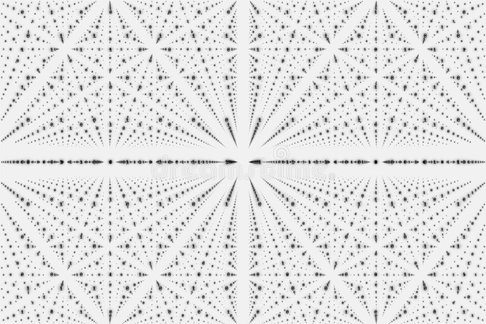 Vector Infinity Data Matrix Visualization. Grayscale Big Data Structure ...