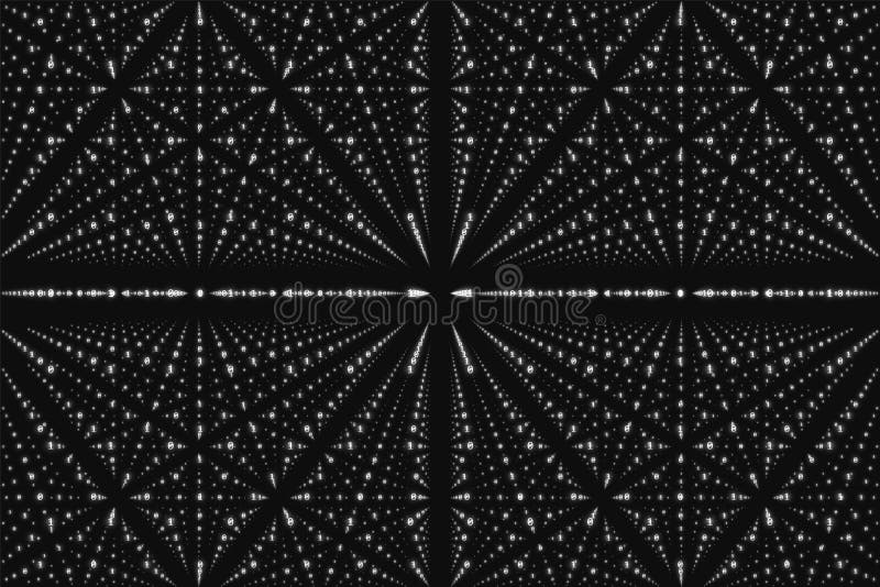 Vector Infinity Data Matrix Visualization. Grayscale Big Data Structure ...